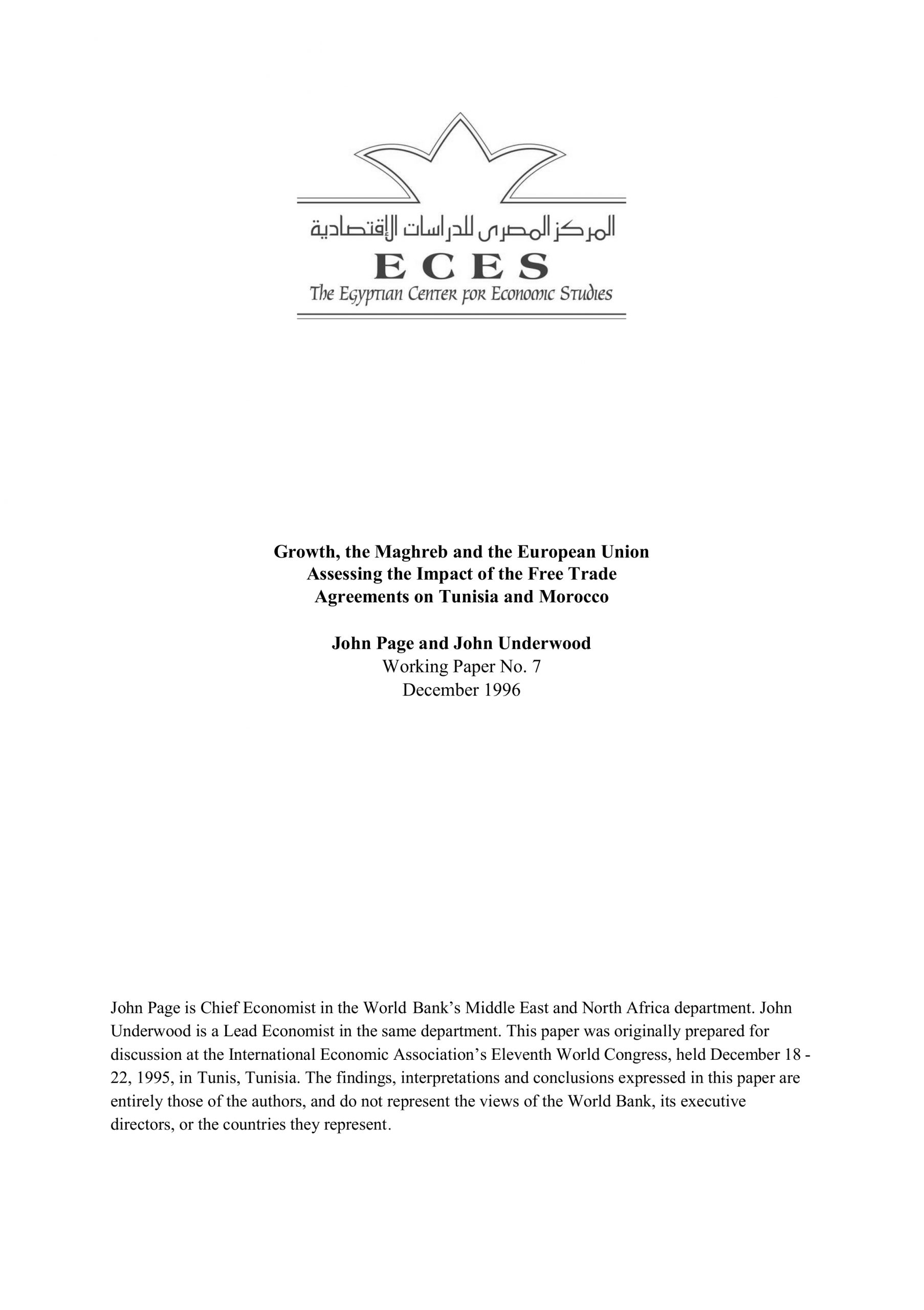 Growth, the Maghreb, and the European Union - ECES