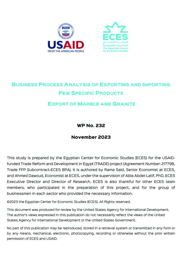Business Process Analysis of Exporting and Importing Few Specific Products: Export of Marble and ...
